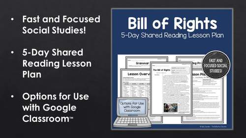 Bill of Rights | Shared Reading Lesson Plan by The Reflective Educator