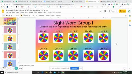 Sight Word Practice Spinning Wheels Bundle by The Upside Down Classroom