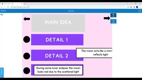 Main Idea Boxes and Bullets 2 Boom Cards by Hands on Learning LLC
