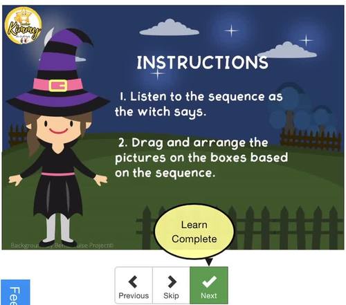 Halloween Picture Sequencing Auditory Sequential Memory by Teacher Kimmy