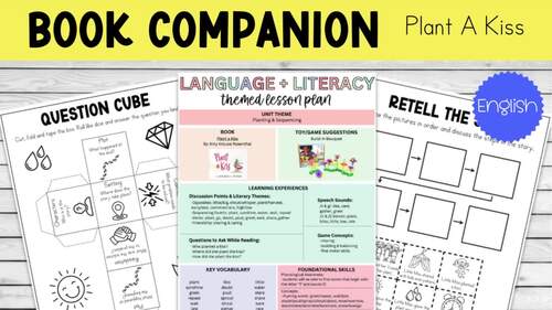 English Book Companion: Plant A Kiss by Play Therapy Creative | TPT
