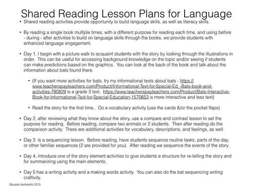 Stellaluna Adapted Book Companion Language Activities by Susan Berkowitz