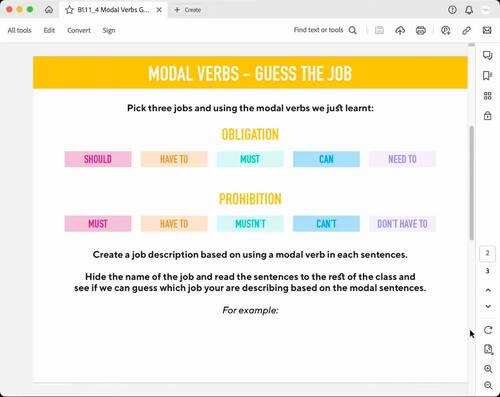 ESL Intermediate Lesson: To Practise Using Modal Verbs as Descriptions ...
