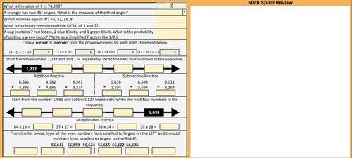 NO PREP - Math Spiral Review Toast by Juliane Hodkinson | TPT