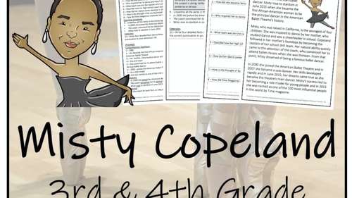 Misty Copeland Close Reading Comprehension Activity | 3rd Grade & 4th Grade