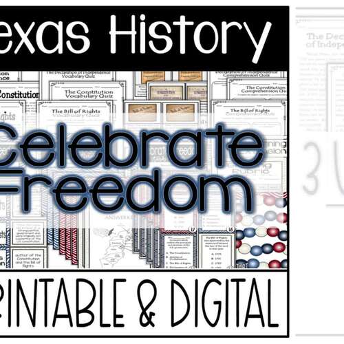 Texas History / Celebrate Freedom / Unit 2 / Printable & Digital by ...