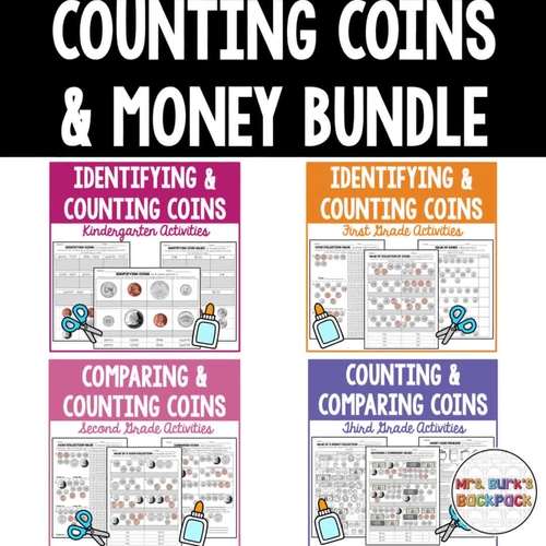 Counting U.S. Money/Coins Math Activities & No-Prep Printables K-3 MEGA ...