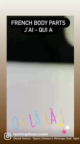 French Body Parts J'ai qui a Game | Les parties du Corps Speaking activity