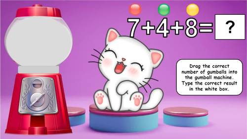 Adding 3 Numbers to 20 Spring & Summer - Drag & Drop Math Google Slides ...