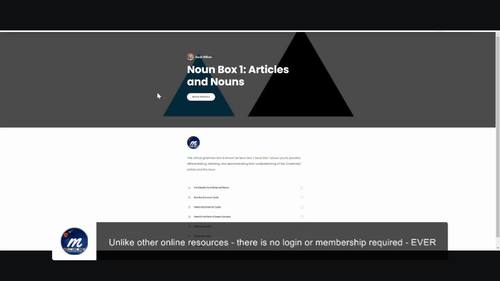 Noun Box 1 Article Noun Montessori Online Interactive Grammar Box NO ...