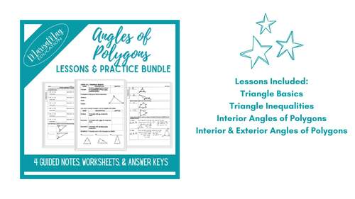 Angles of Polygons Notes & Worksheets Bundle - 4 lessons | TPT