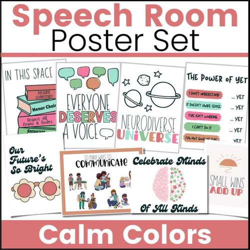 Speech Therapy POSTERS - Speech Room Decor - Variety Pack by Speech it ...