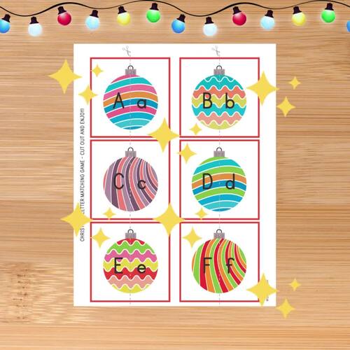Christmas Ornaments Letter Matching Game - Alphabet Puzzles - Letter ...