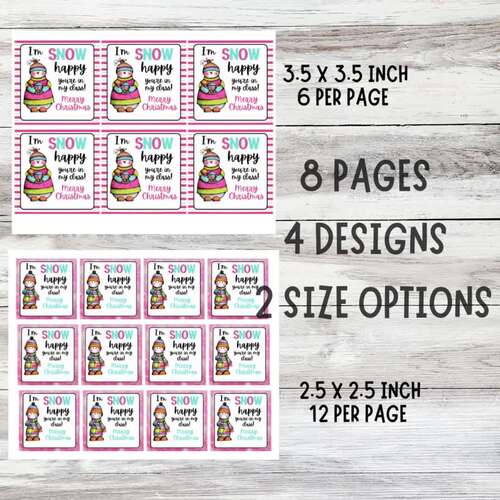 Cute Whimsical Snowman Christmas Gift Tags From Teacher To Student ...