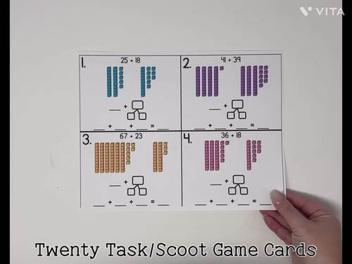 Add and Regroup Two Digit Addition With Regrouping Scoot Game Double ...