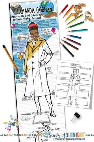 Amanda Gorman, Poet Laureate, National Poetry Month, Body Biography Project