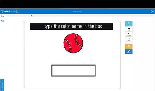 Boom Cards™ Type the Color Name-Sports Themed Objects | TPT