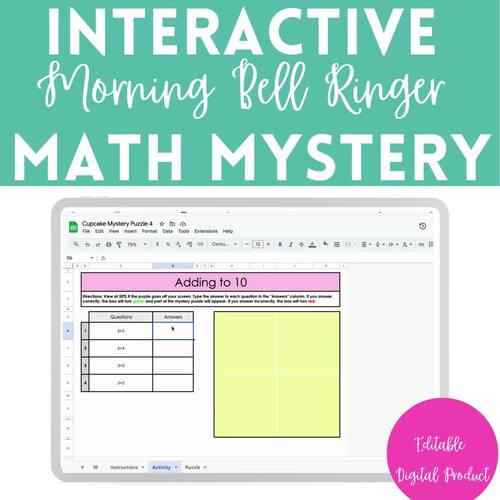 Solve the Mystery! Fun Math Puzzle for PreK–1st Grade | Editable ...
