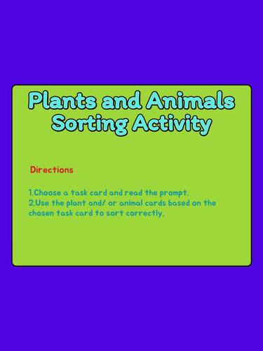 Plant and Animal Sort - Task Cards by professional designer | TPT
