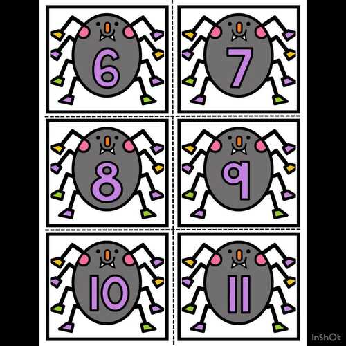 October Spider Themed Calendar Pocket Chart Number Cards (K–2 Math Centers)