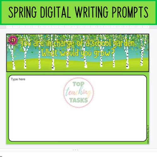 Spring Digital Writing Prompts for Google Classroom | Quick Writes