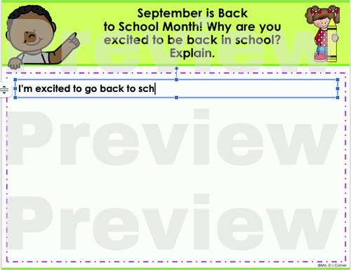 September Holidays, Back to School, and Fall Writing Prompts for Special Ed