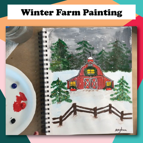 Paint a Winter Farm! by Meg's Art School | TPT