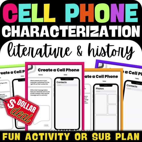 Cell Phone Characterization Character Analysis Activity for History ...