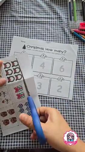 Engaging Kindergarten Christmas Math Cut and Paste Worksheets for Fun ...