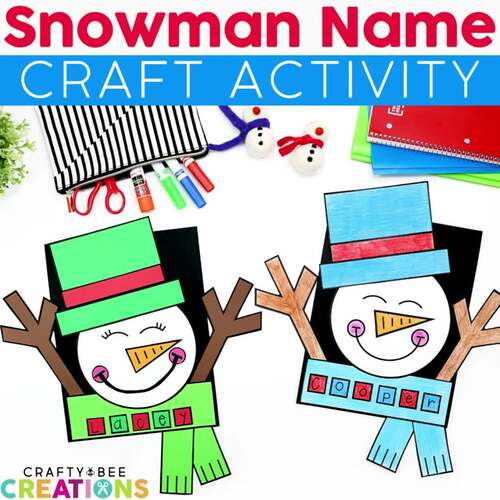 How to Build a Snowman Name Craft Winter December Bulletin Board Art ...