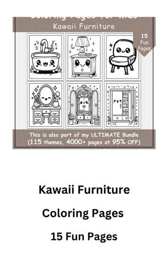 Kawaii Furniture Coloring Pages | Creative Printable Art for Kids ...