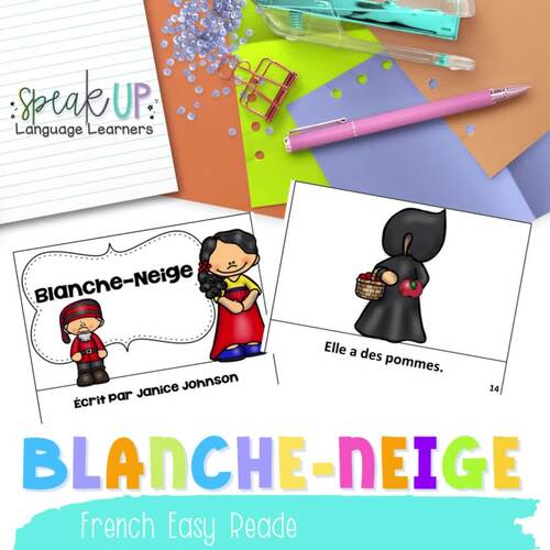 Blanche - Neige French Fairy Tale Emergent Reader Beginning Mini Book