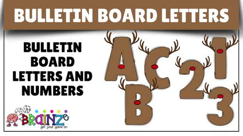 Winter Reindeer Bulletin Board Letters A-Z & 0-9 | Classroom Door Decor