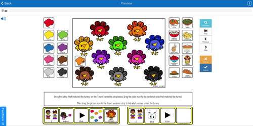 THANKSGIVING TURKEY (FOOD VOCAB), DIGITAL BOOM CARDS (AAC SPEECH THERAPY)