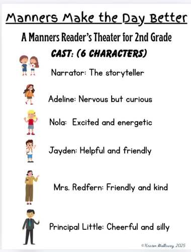 Manners Make the Day Better | Reader’s Theater Script & Activities for ...