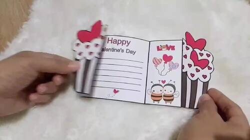 Valentine’s Day Folding Card Craft | Cute Printable Writing Cards for Kids