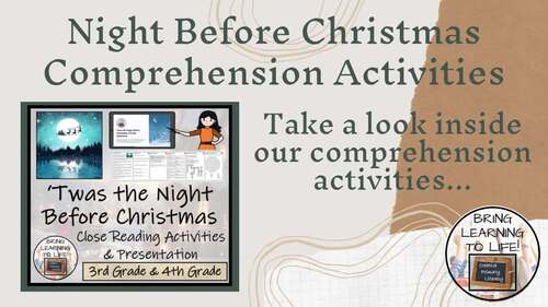 Twas the Night Before Christmas Close Reading Comprehension | 3rd & 4th ...
