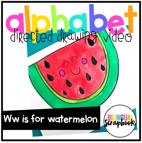Letter Ww Watermelon Alphabet Directed Drawing Video | TPT