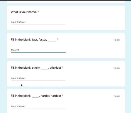 Primary Grades Grammar Google Form Self Grading Assessment Bundle