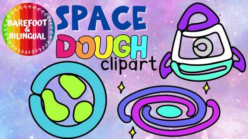 Space Dough Clipart - Dough Outlines for Outer Space Fine Motor Activities