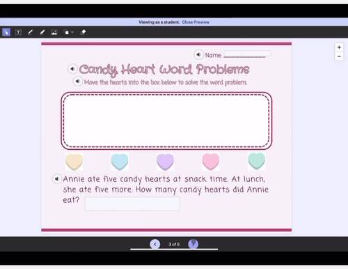 Candy Heart Word Problems - Digital and Print! by Shea Creative | TPT