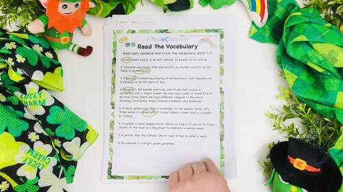 St. Patricks Day Clovers Rainbows Ireland 2nd Grade Reading RI.2.1 RI.2.2 RI.2.5