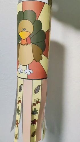 Thanksgiving Crafts Windsock Mobile Hanging Turkey Chicken Activities