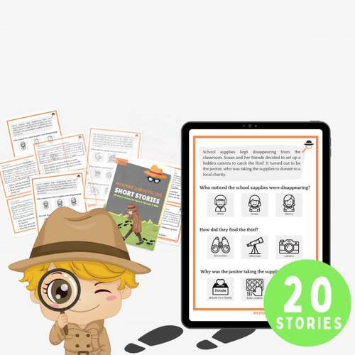 Detective 20 Short Stories with WH Questions ABA Activity Speech ...
