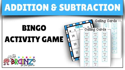 Number Recognition Addition & Subtraction Bingo|Numbers 1-20 | Math Centers