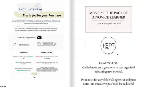 Unit 1 Decimals and Integers Math Guided Notes Week 3 by Kept ...