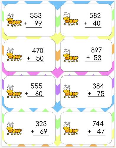 3 Digit plus 2 Digit Addition (carrying) BINGO Activity - Elementary Math