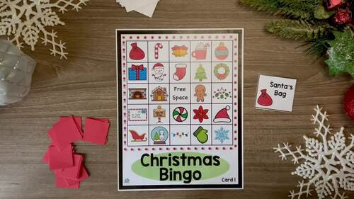Christmas Holiday Printable Bingo Card Game by The Teacher's Cottage