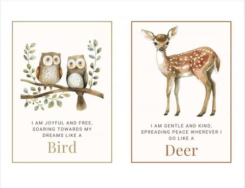 Woodland Animal Flash Cards by Printables Granny | TPT