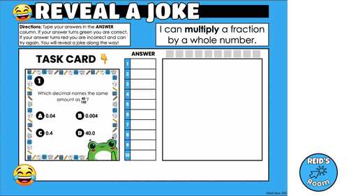 Converting Fractions to Decimals Activity | 4th Grade Math Task Cards Game
